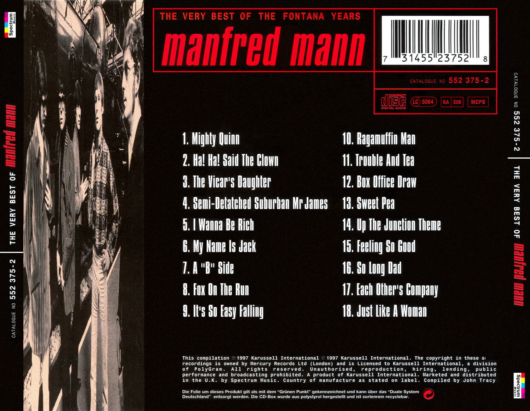 Manfred Manns Earth Band The Very Best Of The Fontana Years : Back | CD ...